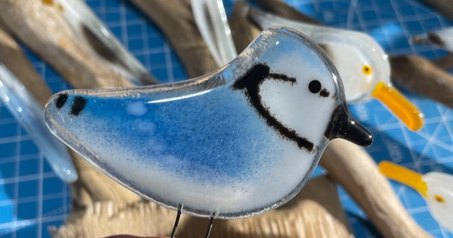 Perched Glass Bird Ornaments – The Glass Bakery - Kiln-Fired Glass Birds